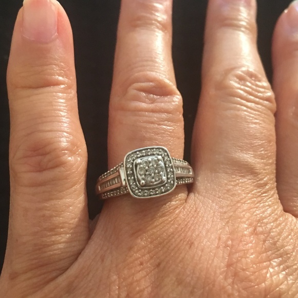 Jewelry | Solid Sterling Silver Diamond Engagement Ring | Poshmark